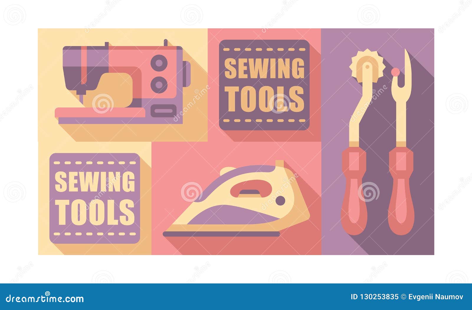 Sewing Tools Set, Tailoring and Dressmaking Craft Elements Vector ...