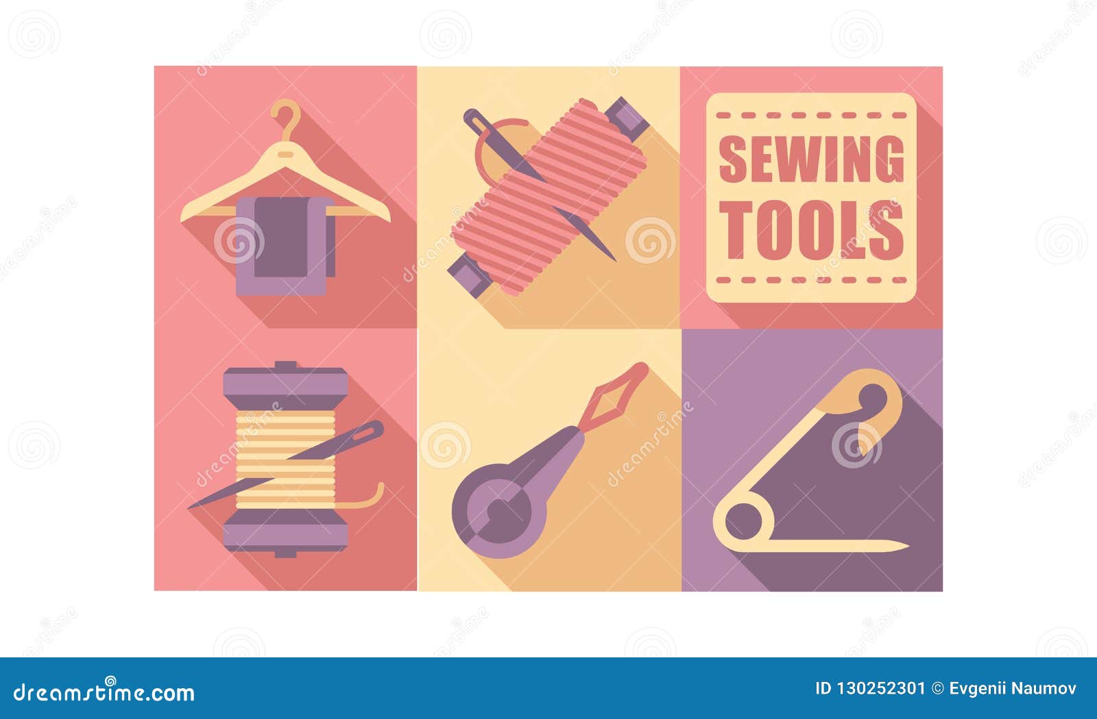 Sewing Tools Set,tailoring Equipment, Dressmaking Craft Elements Vector ...