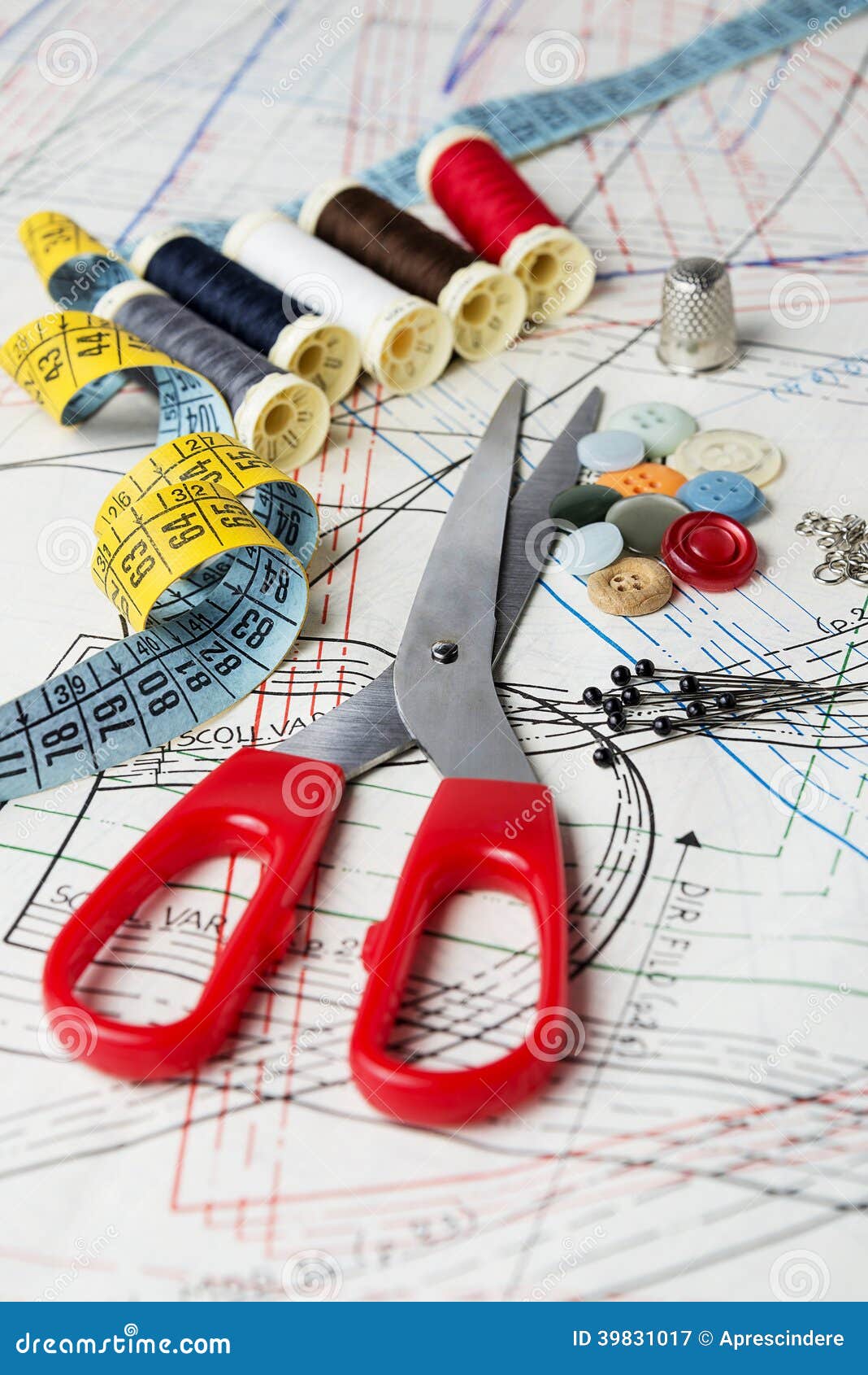 Sewing tools stock image. Image of fashion, handmade - 39831017