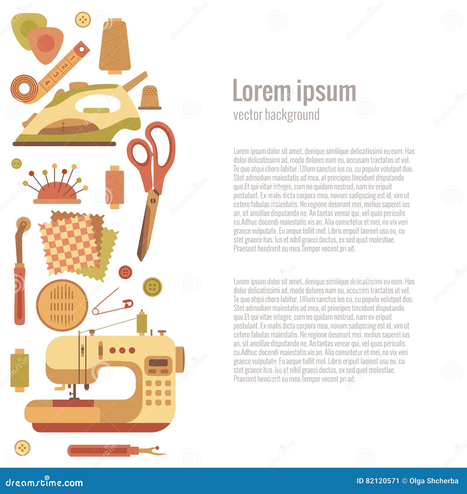 Sewing workshop concept stock vector. Illustration of machine - 82120571