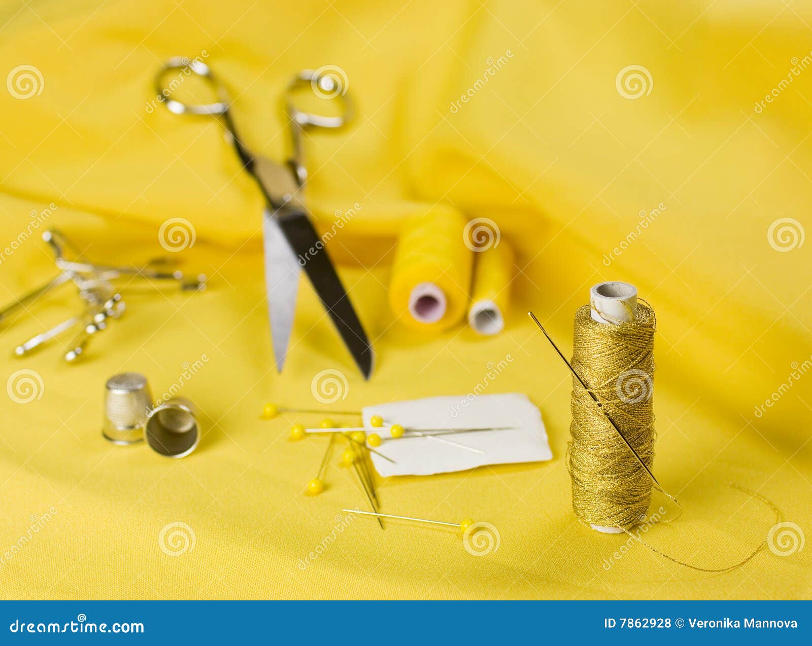 Sewing yellow stock photo. Image of crafts, cutting, garment - 7862928