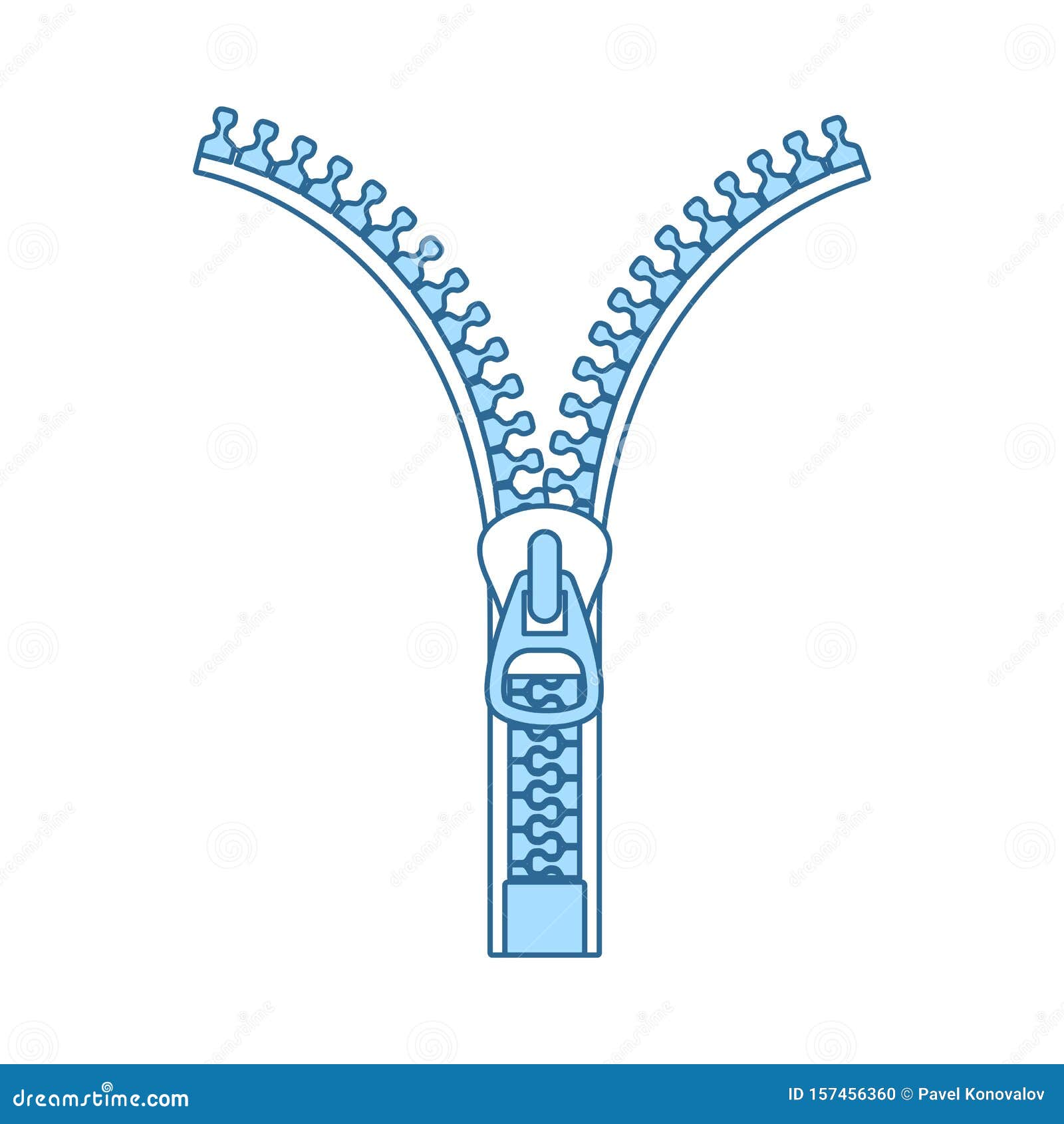 Sewing Zip Line Icon stock vector. Illustration of outline - 157456360