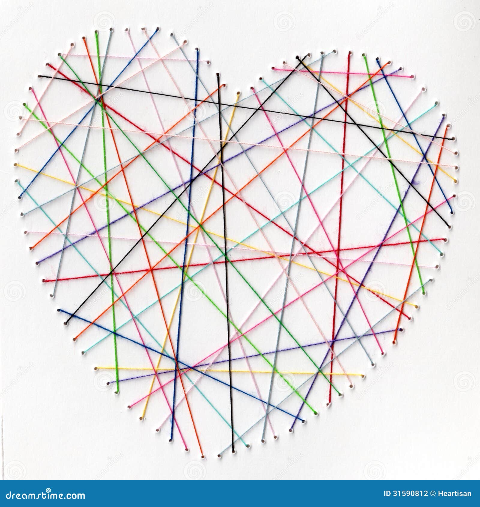 Sewn cotton thread heart stock photo. Image of cotton - 31590812