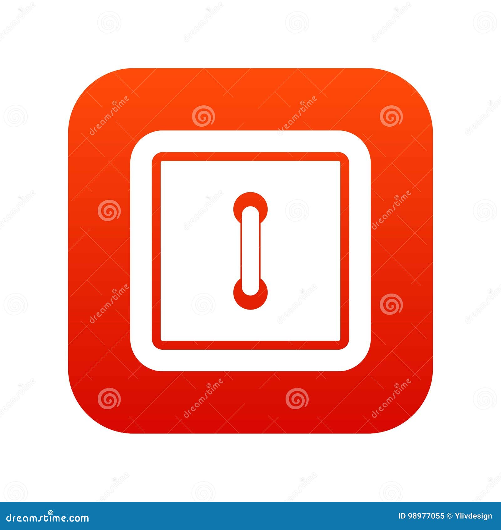 Sewn Square Button Icon Digital Red Stock Vector - Illustration of sign ...