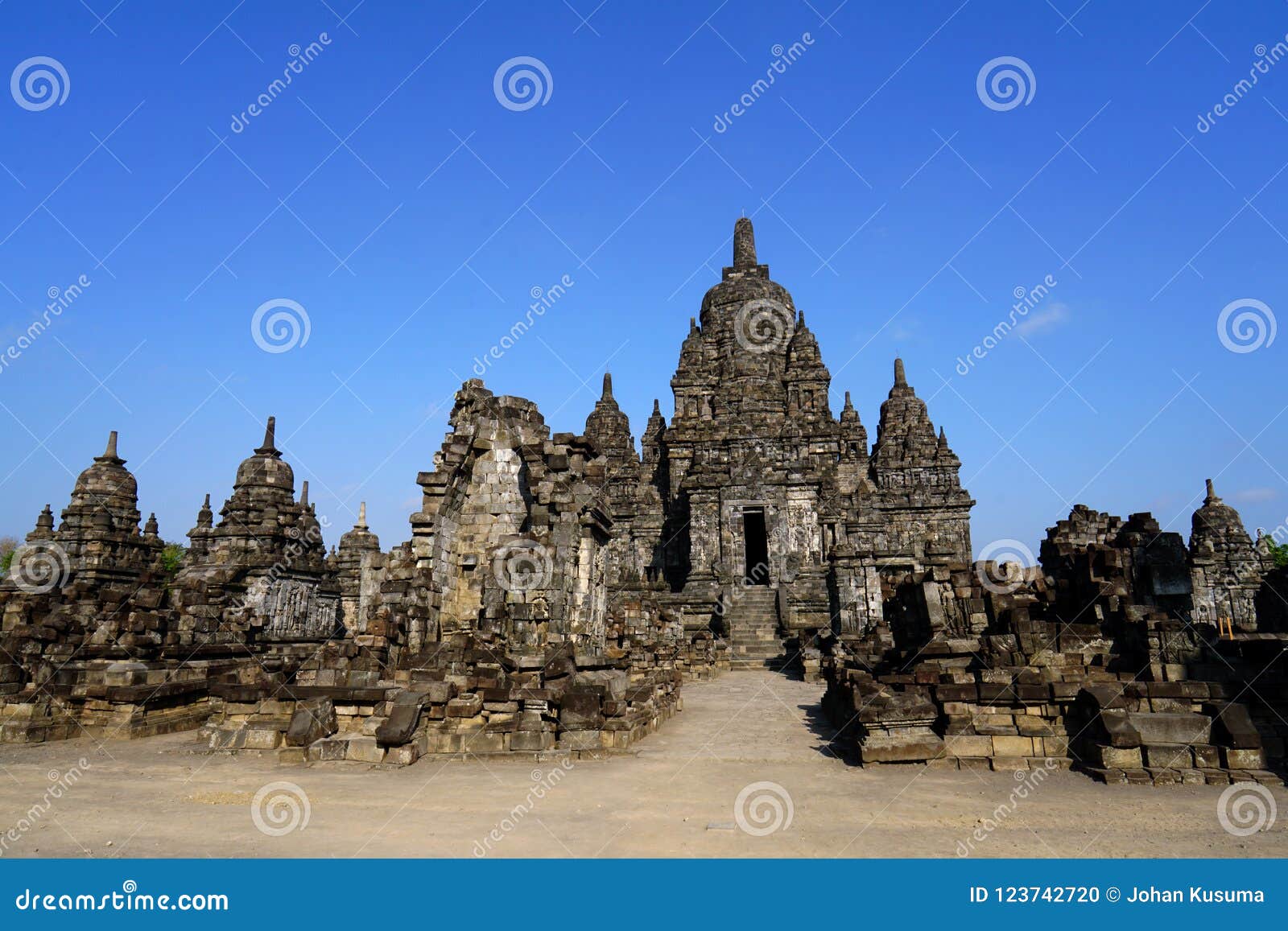 Sewu temple in the morning stock photo. Image of history - 123742720