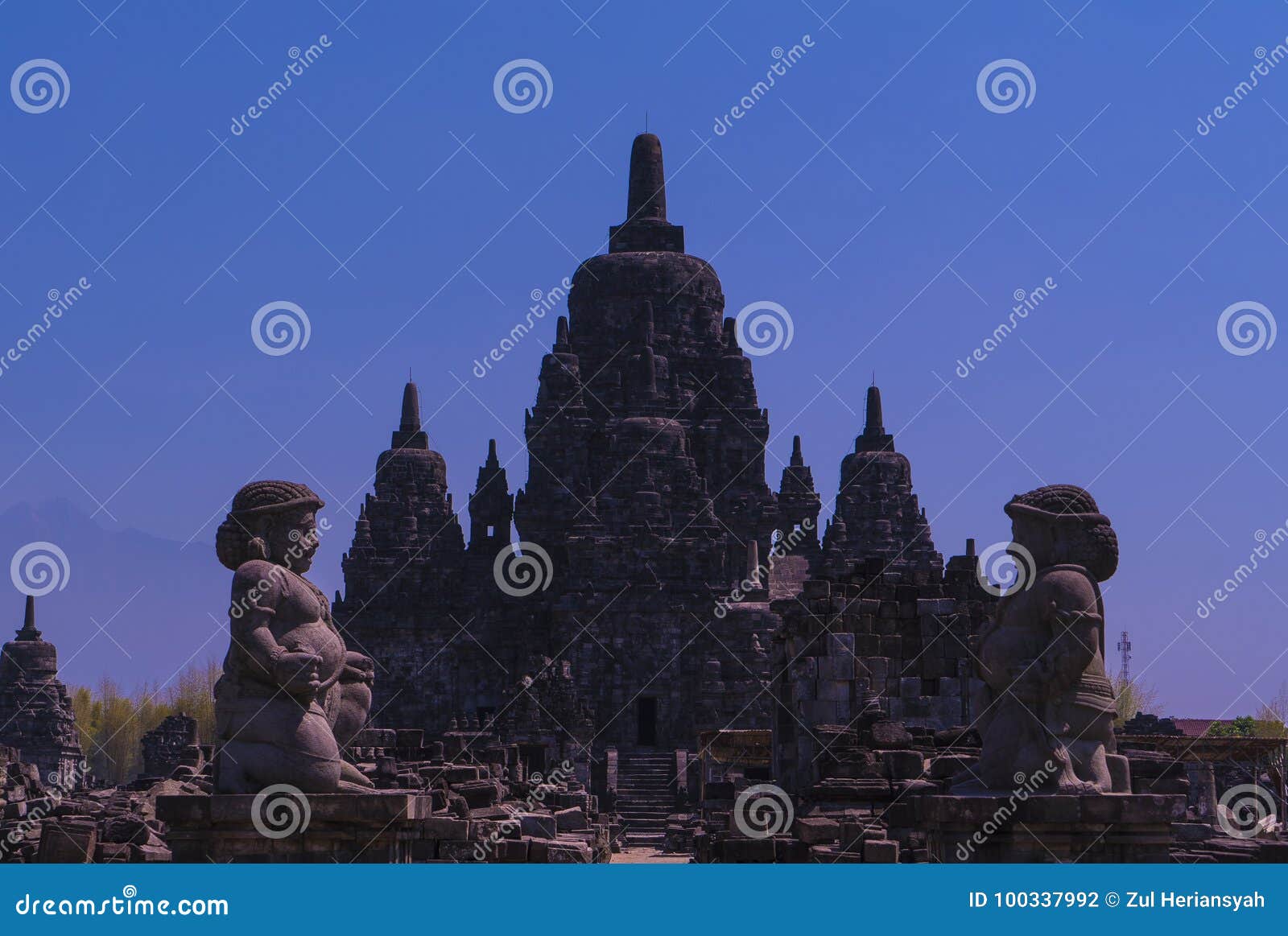 Sewu Temple stock photo. Image of landscape, indonesia - 100337992