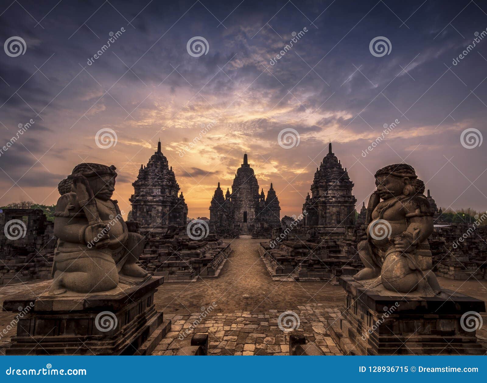 Sewu Temple stock image. Image of sewu, stunning, temple - 128936715