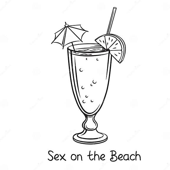 Sex On The Beach Tropical Cocktail Stock Vector Illustration Of