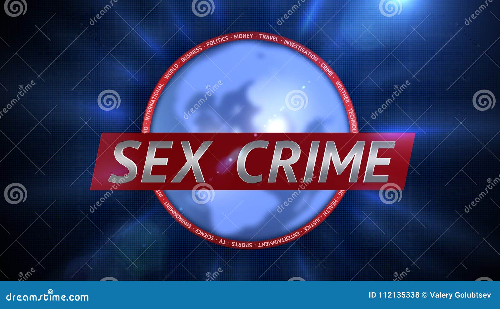 Sex Crime Broadcast Digital Graphics Title Stock Illustration