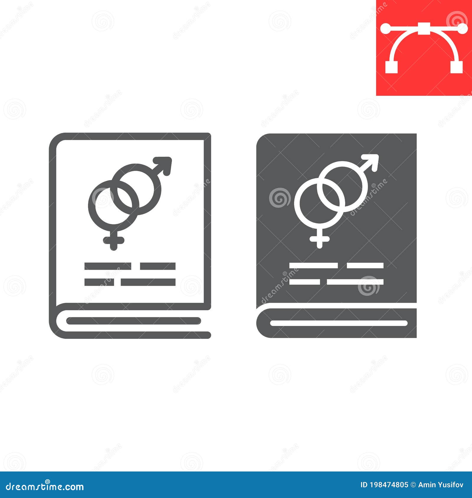 Sex Education Line And Glyph Icon Hiv And Aids Gender Sign Vector