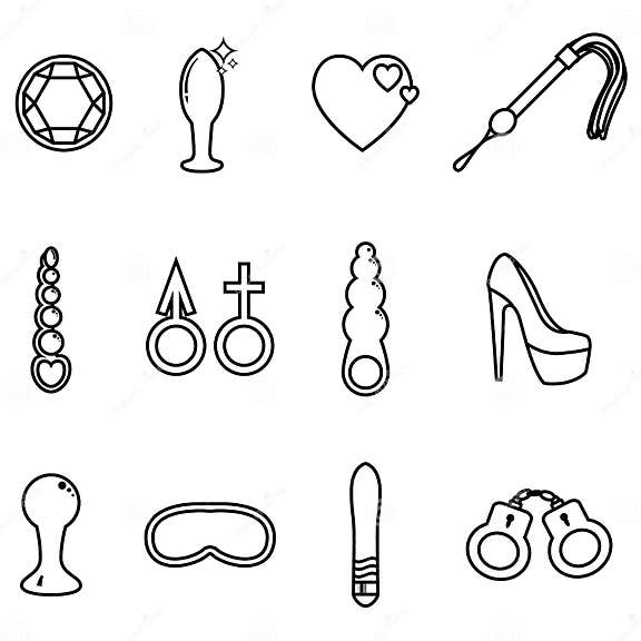 Sex Fetish Icon Set Stock Vector Illustration Of Simple 58168513