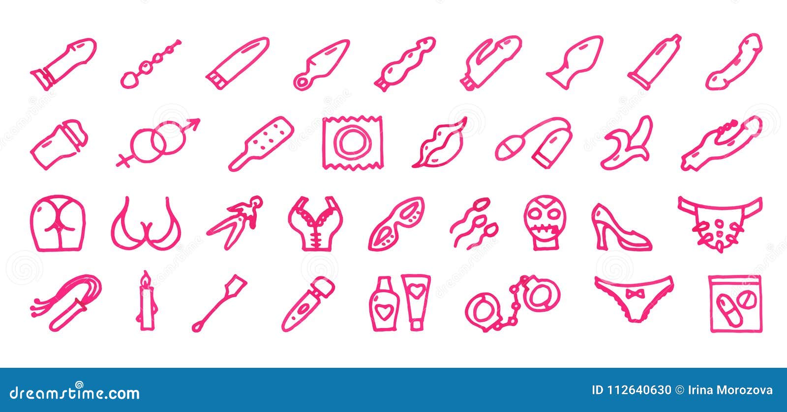 Sex Hand Drawn Icons Stock Vector Illustration Of Condom 112640630