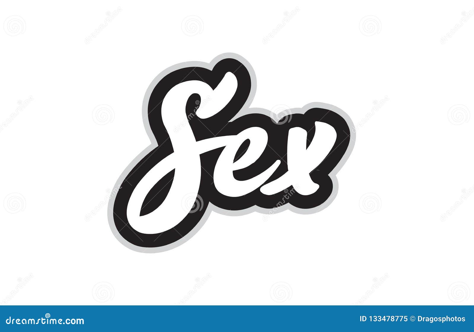 Black And White Sex Hand Written Word Text For Typography Logo D Stock