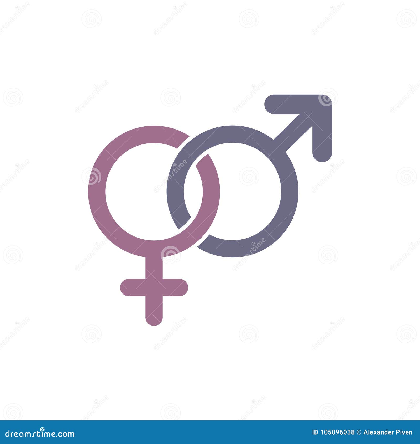 Sex Icon Gender Signs Male And Female Symbols Stock Vector