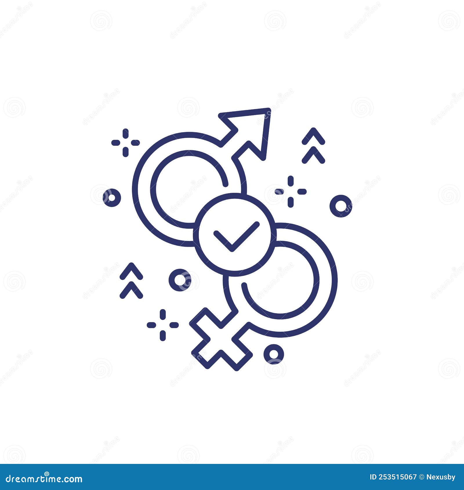 Sex Icon With Gender Symbols Line Design Stock Vector Illustration