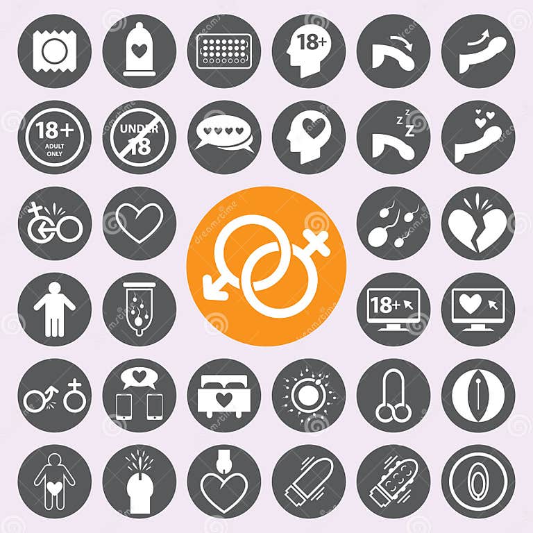 Sex Icon Set. Vector/eps10. Stock Vector - Illustration of vagina ...