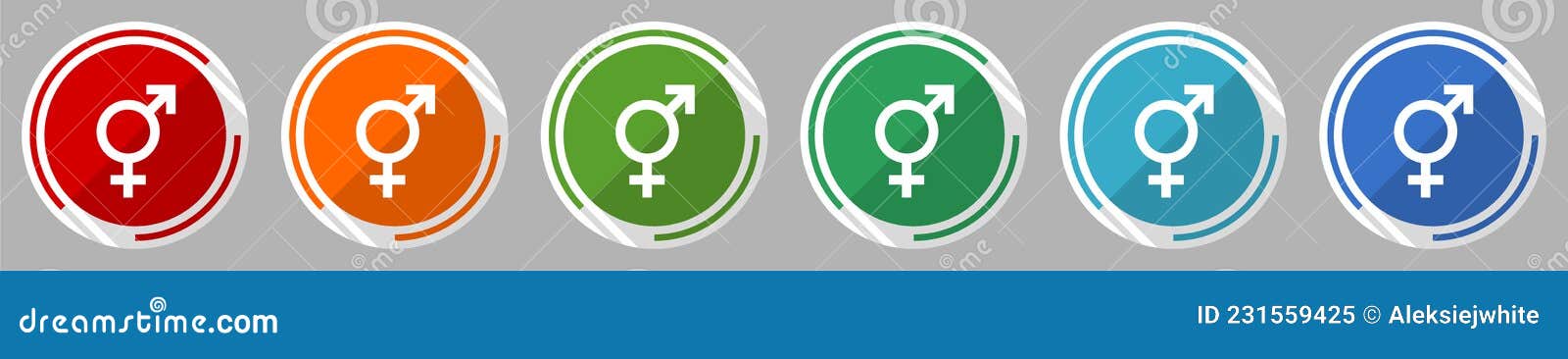 Sex Icon Set Vector Illustration In 6 Colors Options For Webdesign And