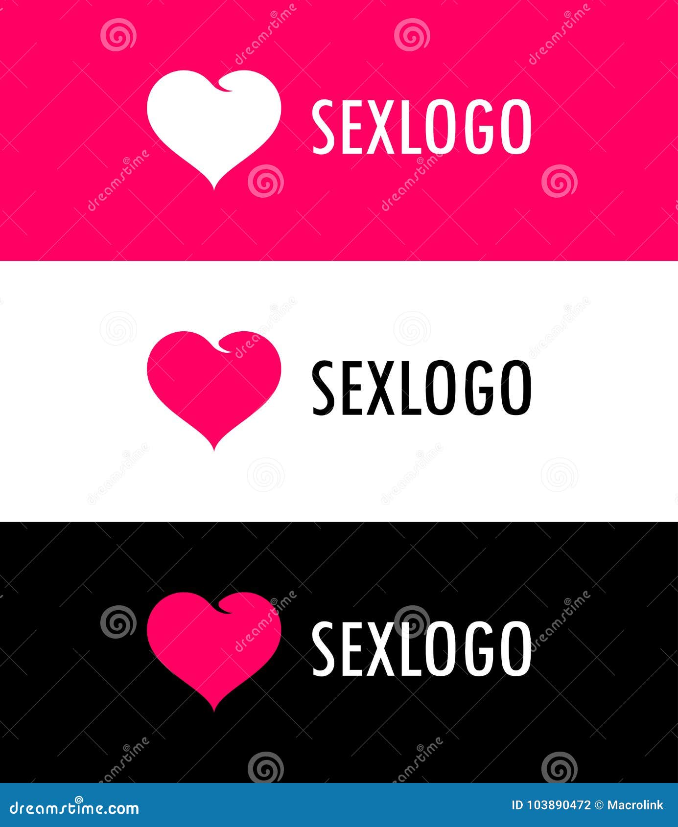 Sex Logo With Heart Like Girl Vector Emblem Stock Vector
