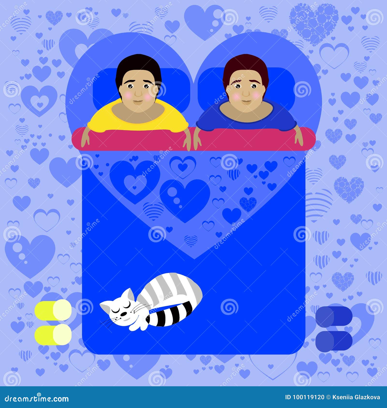 Sex Minority Concept Gays In A Bed Stock Illustration Illustration