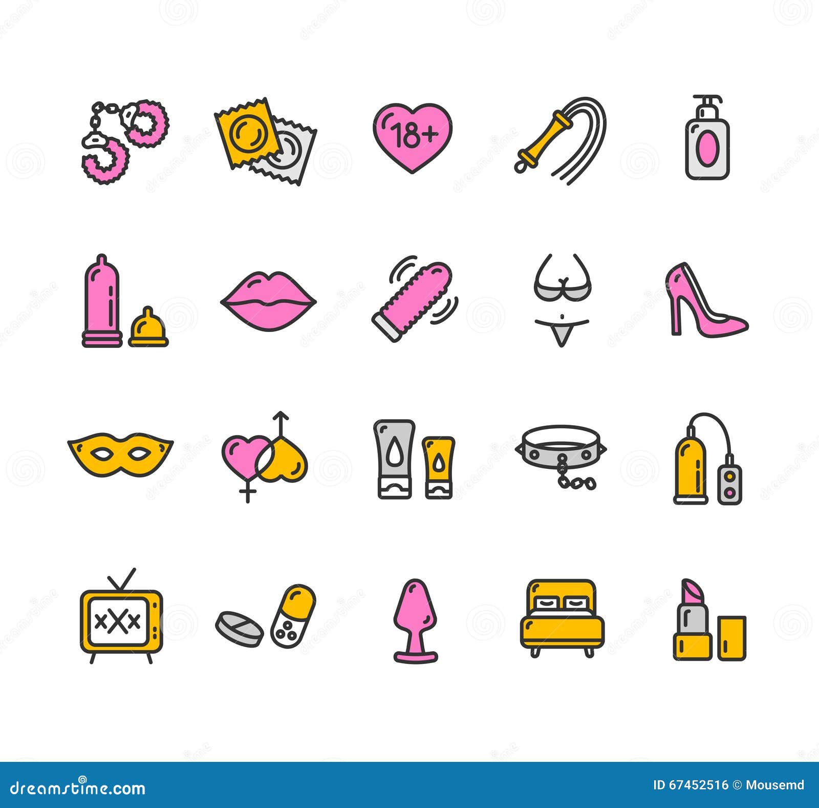 Sex Shop Icon Set Vector Stock Vector Illustration Of Sexual 67452516