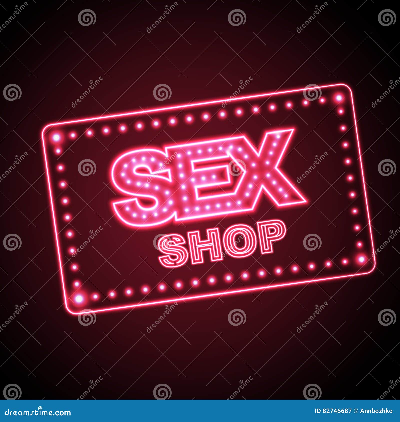 Sex Shop Neon Sign Stock Vector Illustration Of Sign 82746687