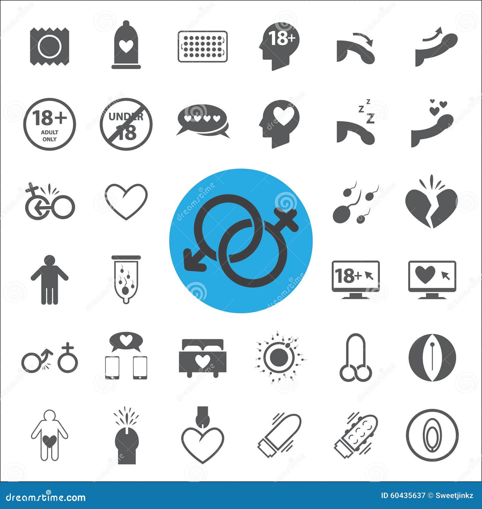 Sex Sign And Symbol Icons Set Stock Vector Illustration Of Fetish