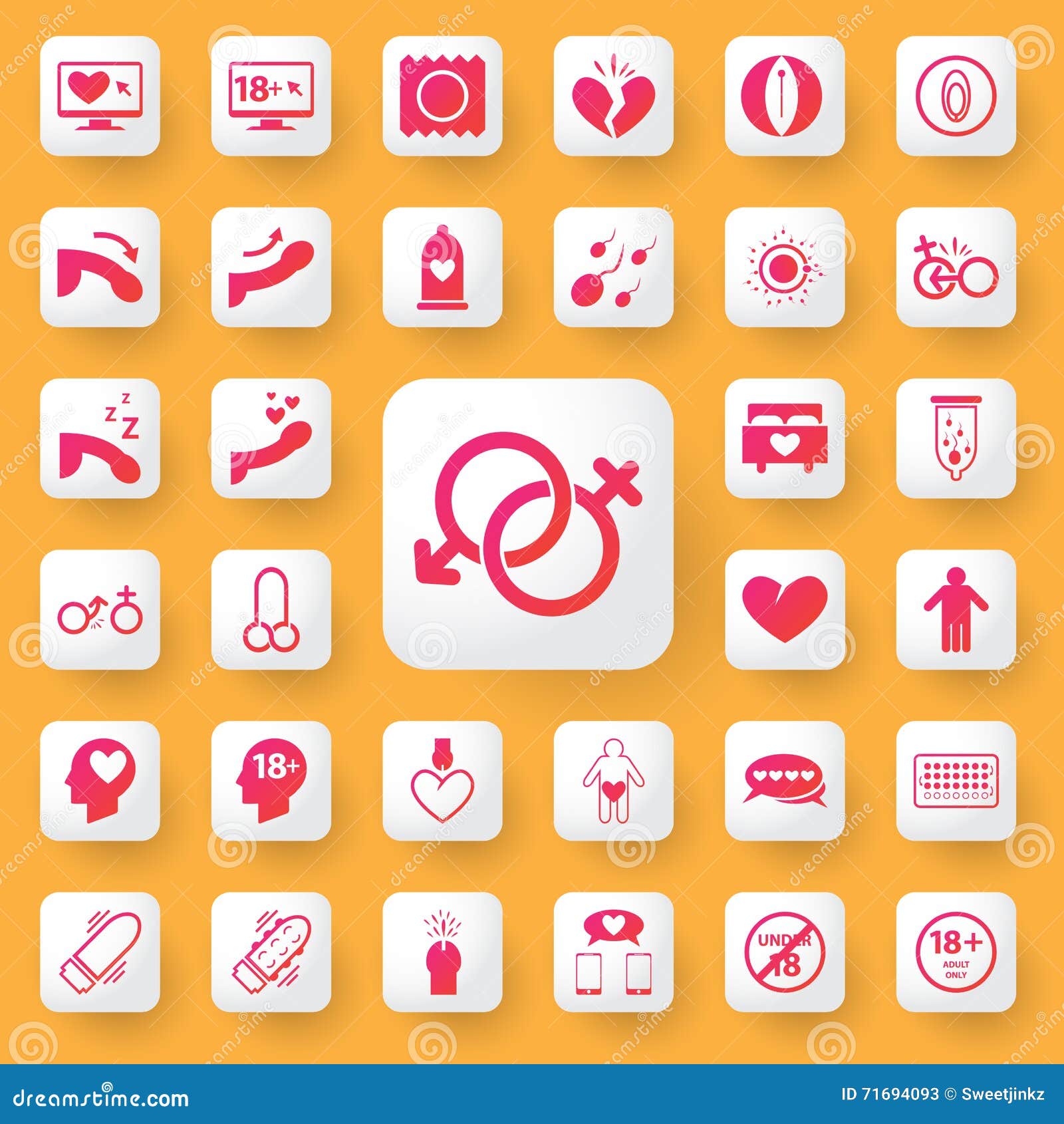Sex Symbol And Icon Application Set Vector Illustration Stock Vector