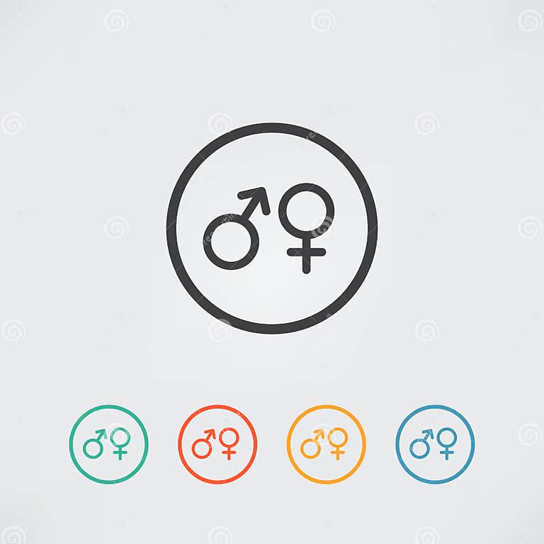 Sex Symbol Masculino Y Femenino Icono Del Vector Ilustración Del