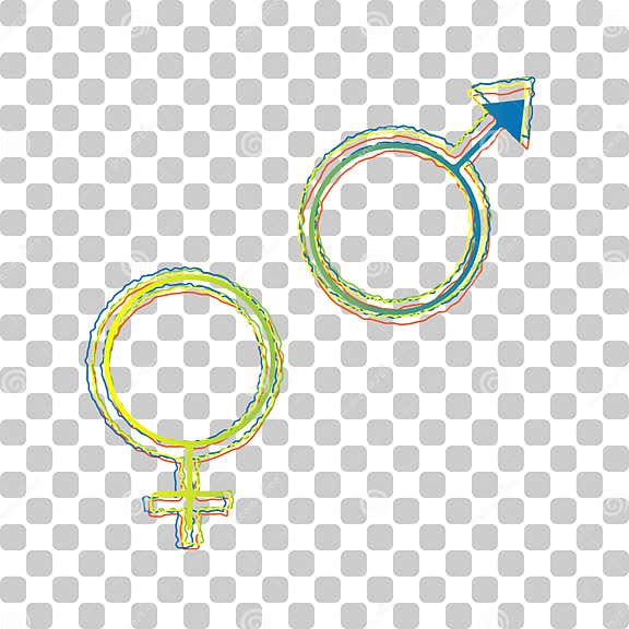 Sex Symbol Sign Blue To Green Gradient Icon With Four Roughen Contours