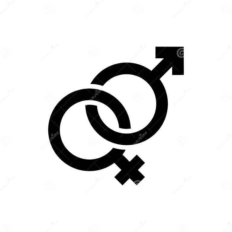 Sex Symbols Gender Signage Unisex Icon Flat Vector Template Design Trendy Stock Vector