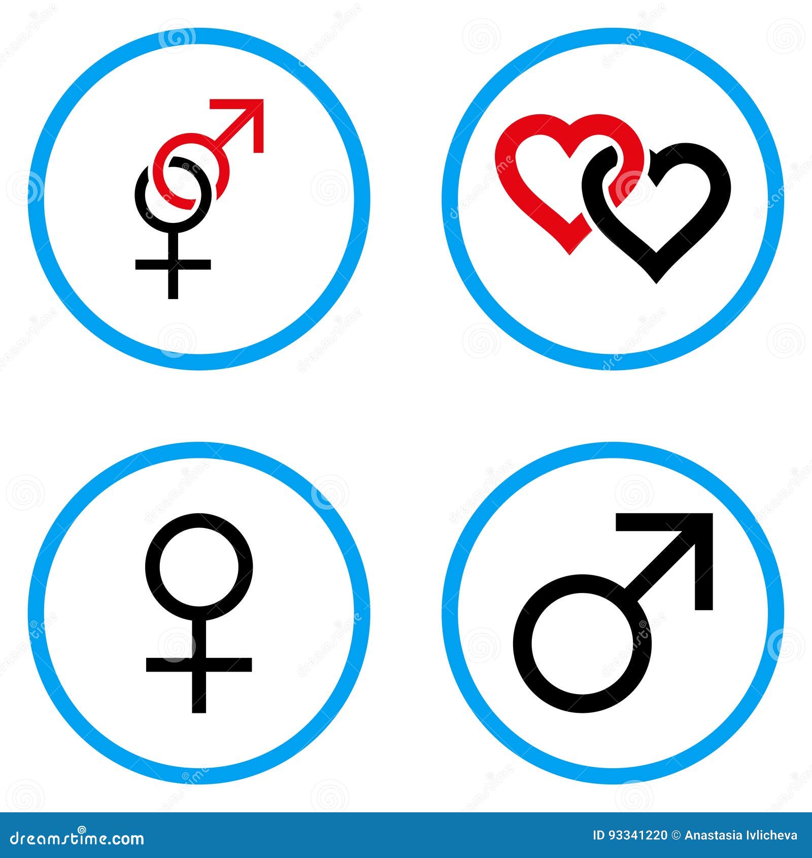 Sex Symbols Rounded Vector Icons Stock Vector - Illustration of flat ...