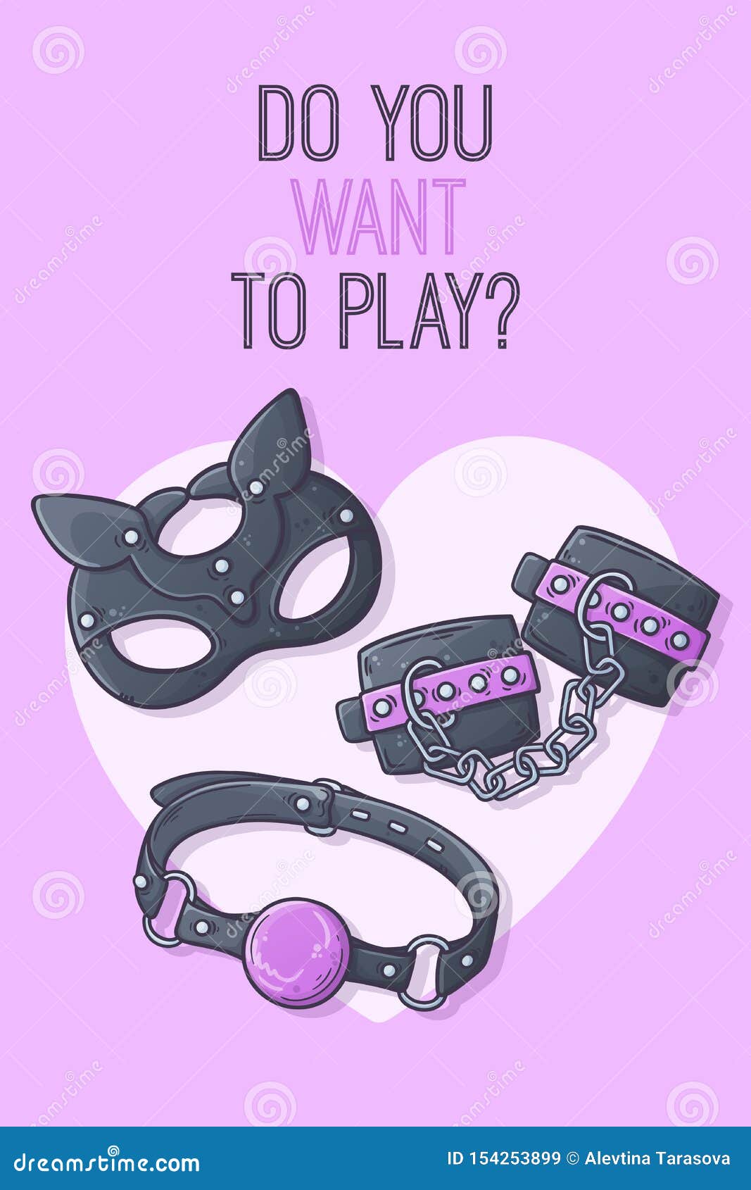 Sex Toys For Adults Accessories For Erotic Games Vector Illustration
