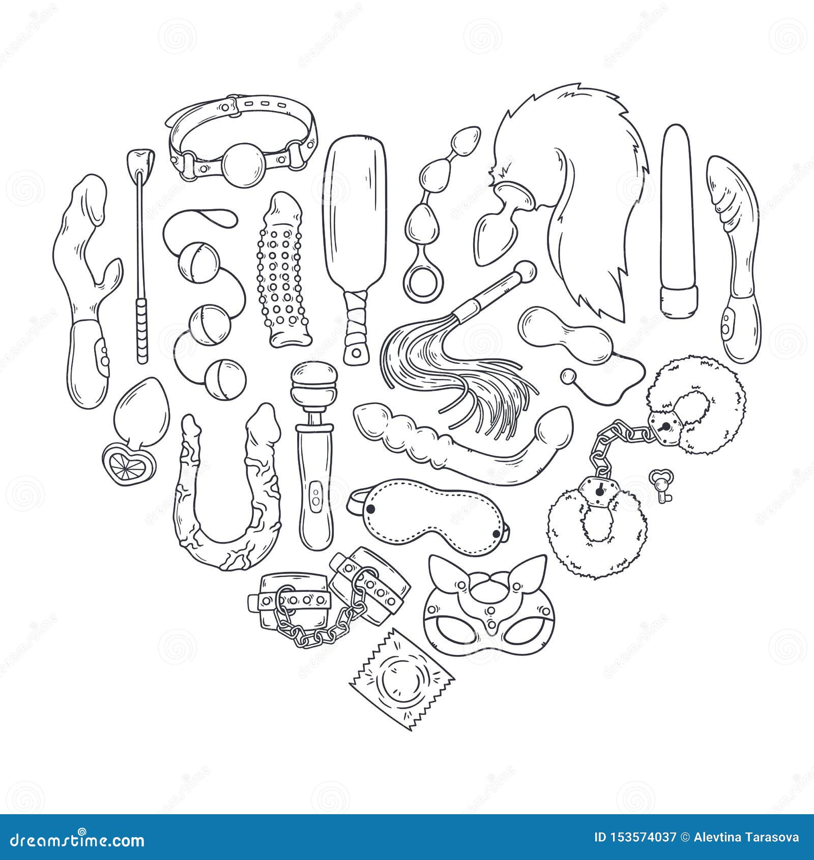 Sex Toys For Adults Accessories For Erotic Games Stock Vector