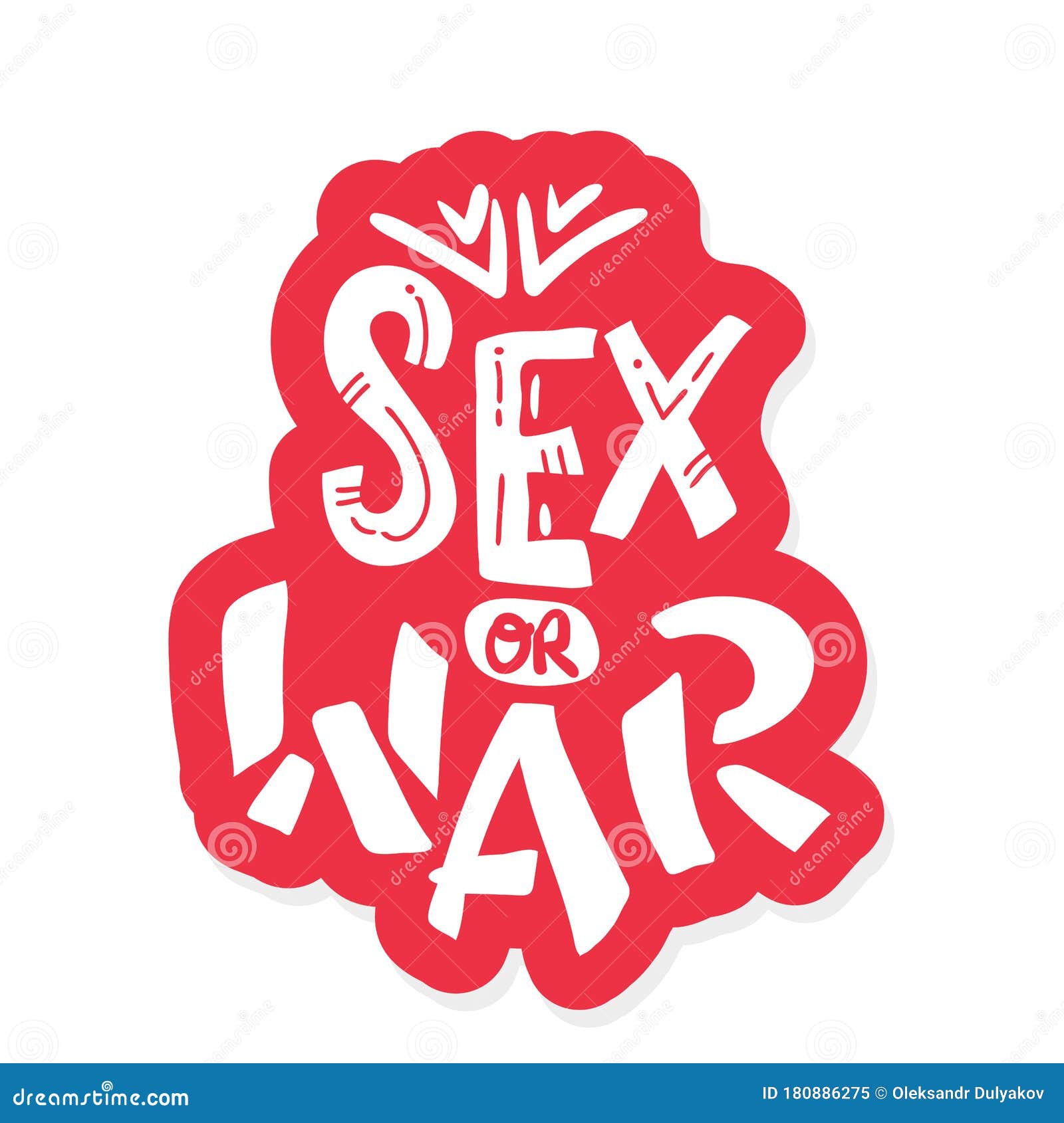 Sex Or War Ink Hand Lettering Modern Brush Calligraphy Handwritten