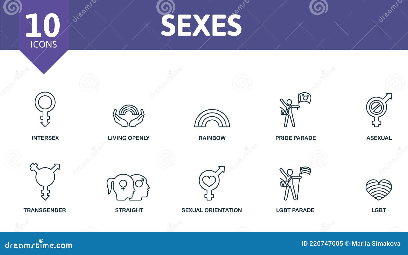 Sexes Icon Set Contains Editable Icons Lgbt Theme Such As Intersex