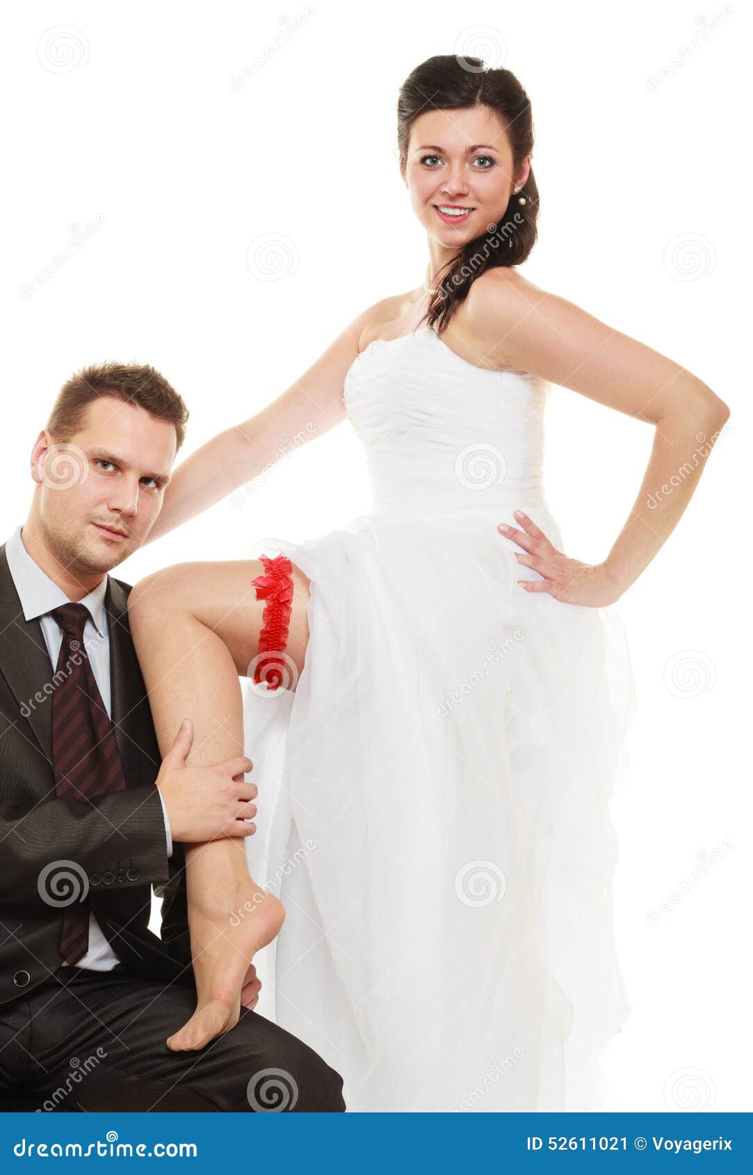 Sexig Brud Med Den Stiliga Brudgummen Fotografering För Bildbyråer