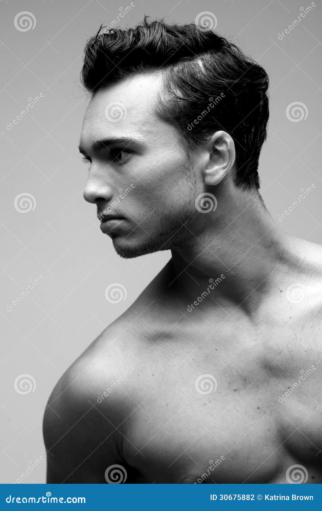 Sexig Manlig Modell Posing without Shirt Arkivfoto - Bild av riven ...