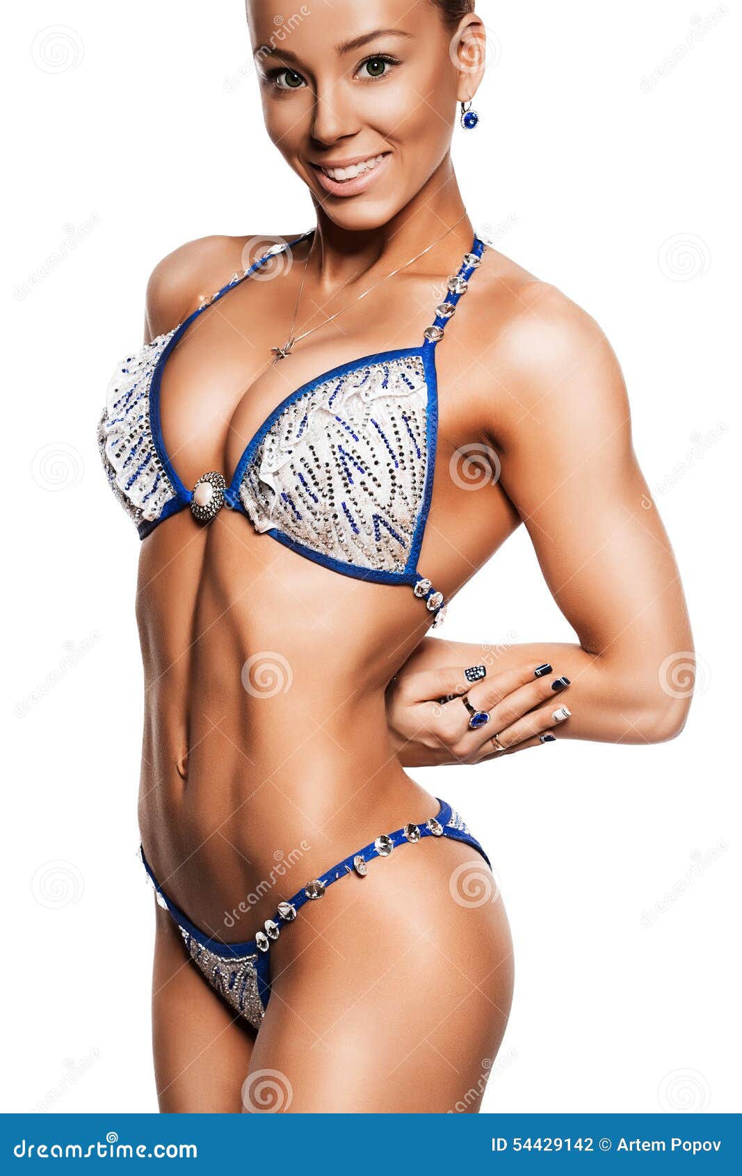 Sexig Sportig Le Kvinna I Bikini Arkivfoto Bild Av Pojkaktiga Glamm
