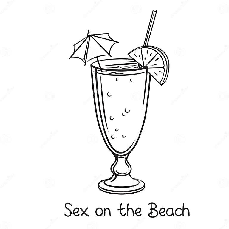 Sexo En El Cóctel Tropical De La Playa Ilustración Del Vector Ilustración De Sello Lifestyle