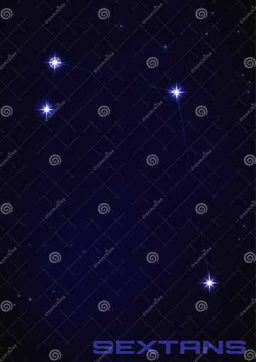 Sextans constellation stock vector. Illustration of star - 47410449