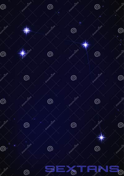 Sextans constellation stock vector. Illustration of star - 47410449