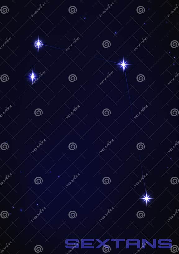 Sextans constellation stock vector. Illustration of star - 47410449