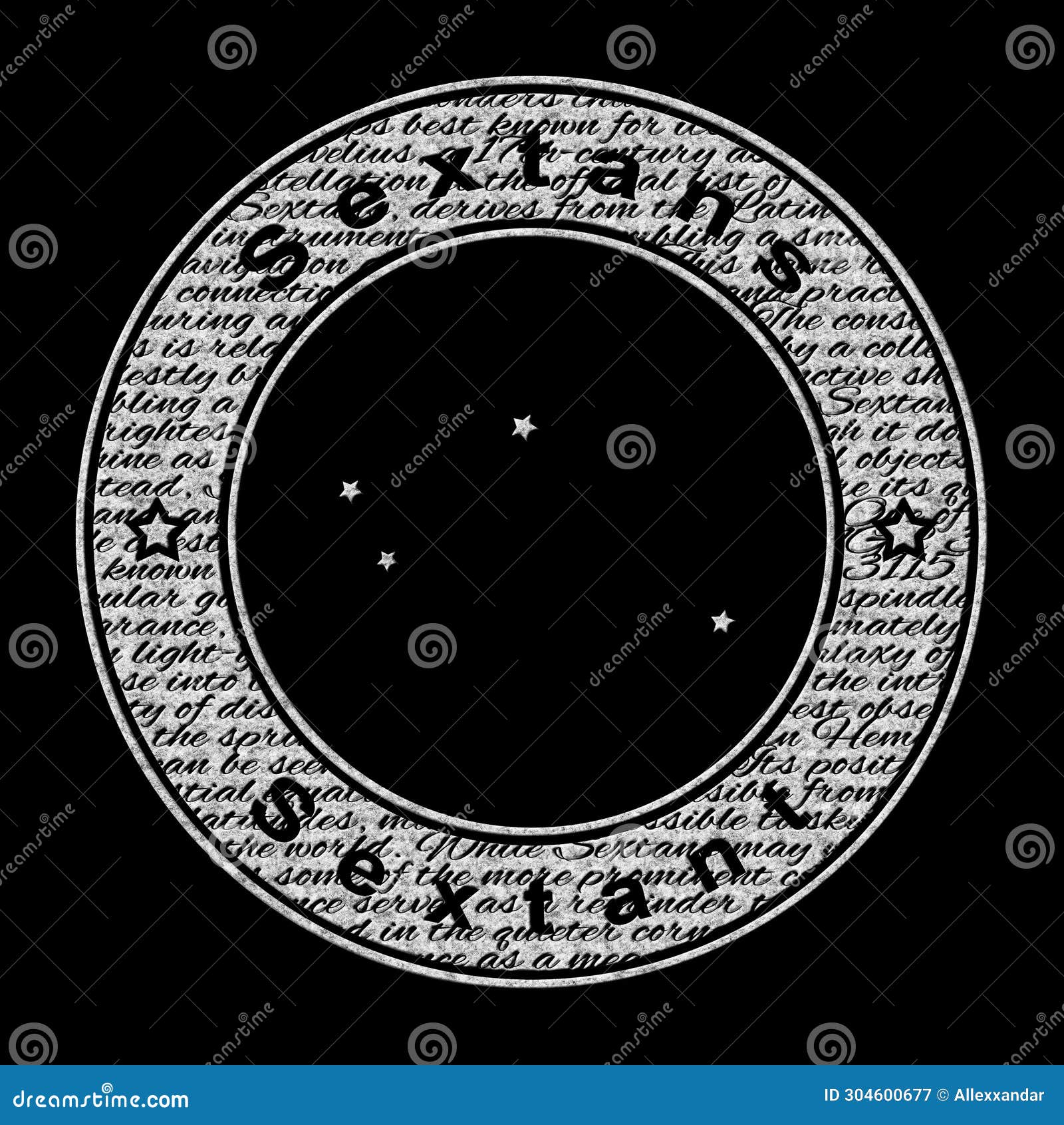 Sextans The Sextant Constellation Map On A Starry Space Background ...