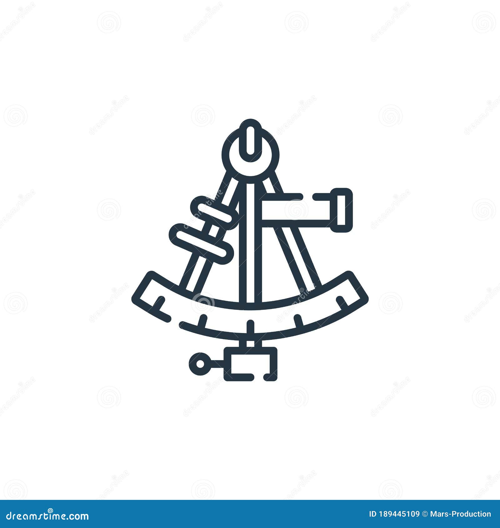 Sextant Vector Icon Isolated on White Background. Outline, Thin Line ...
