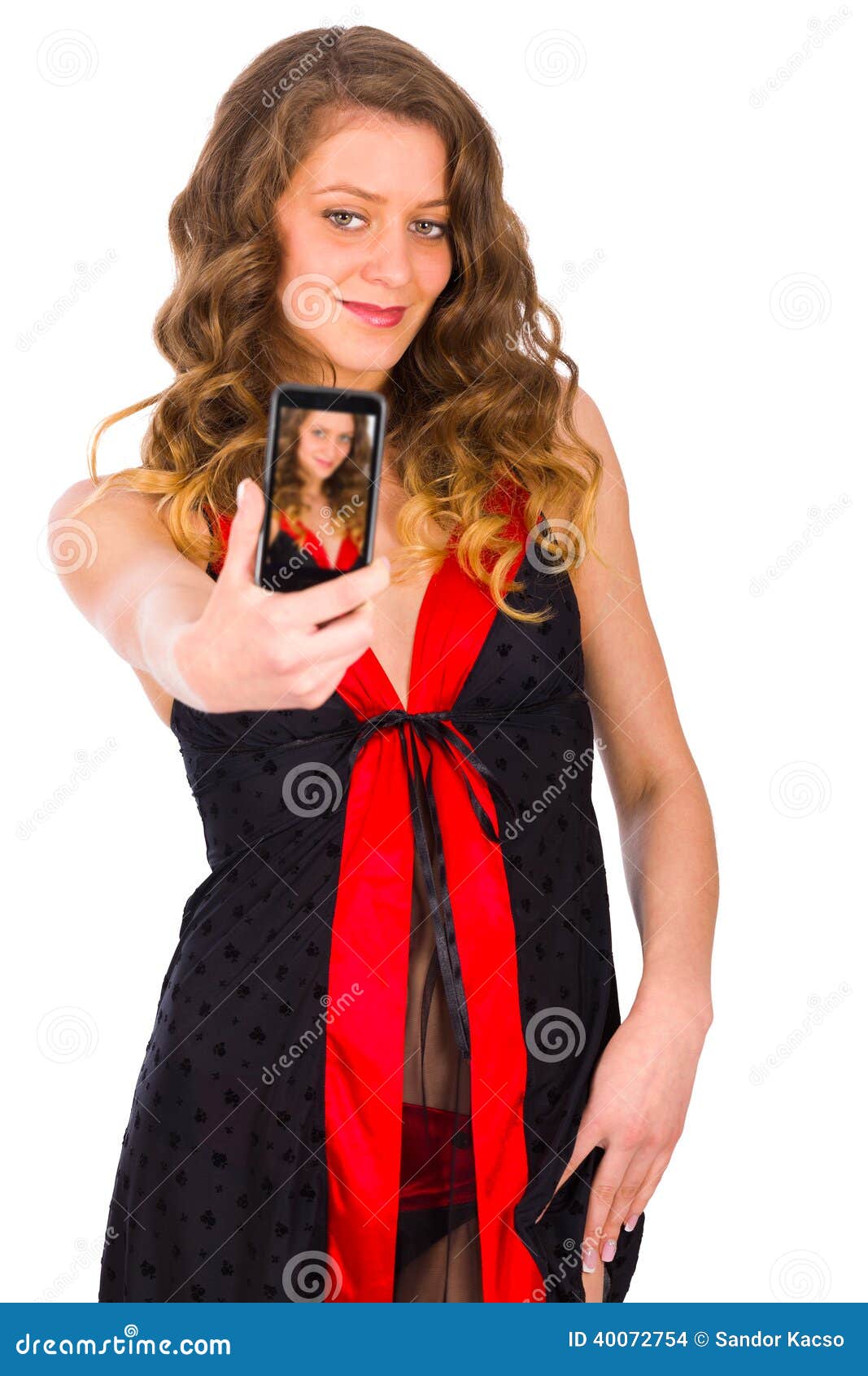 Sexting Antes De Ir Para A Cama Foto De Stock Imagem De