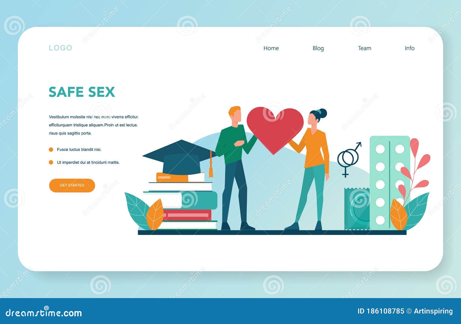 Sexual Education Web Banner Or Landing Page Sexual Health Lesson Stock
