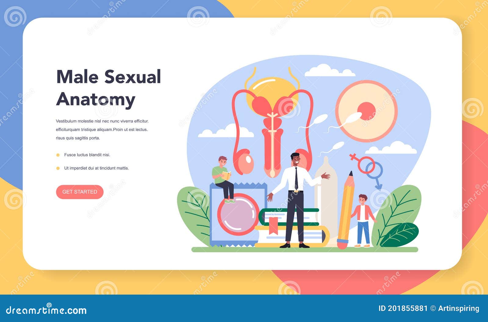 Sexual Education Web Banner Or Landing Page Sexual Health Lesson For