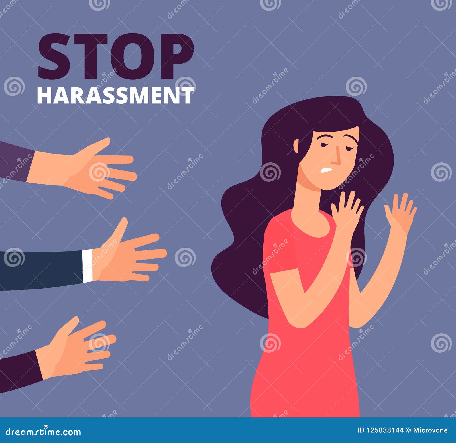 Sexual Harassment Concept Woman And Mans Hands Stock Vector Illustration Of Social