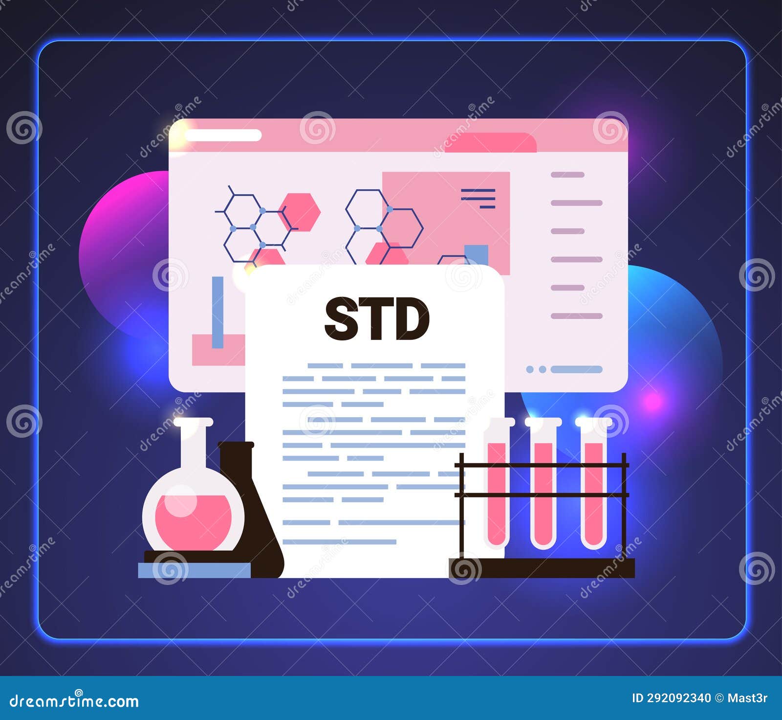 Sexually Transmitted Diseases STD Concept Test Tubes with Blood Samples ...