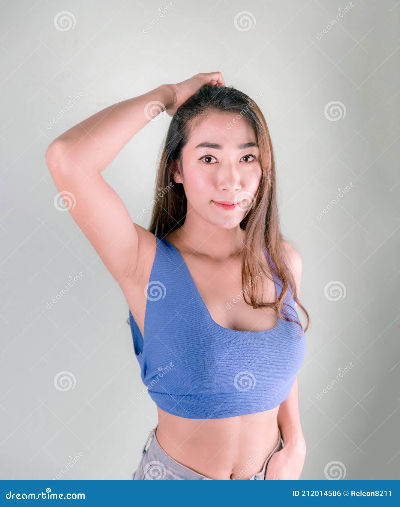 Asian Woman Blue Dress in Good Shape, White Skin. Stock Photo - Image ... Asian Woman Blue Dress in Good Shape, White Skin. Stock Photo - Image ...